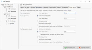 How to configure sheet names - CAD Booster